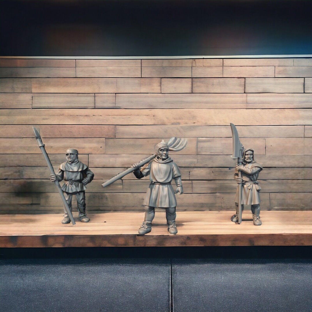 Medieval Peasants at Rest - 28mm 1/56 Unpainted Wargames and Collectors ...