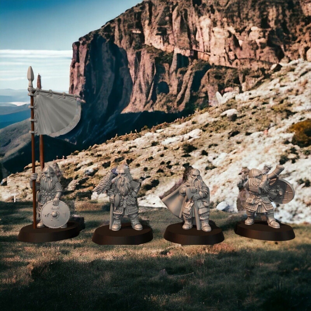 Dwarf Commanders X4 Ideal MESBG, 28mm 1/56 Unpainted Wargames and ...