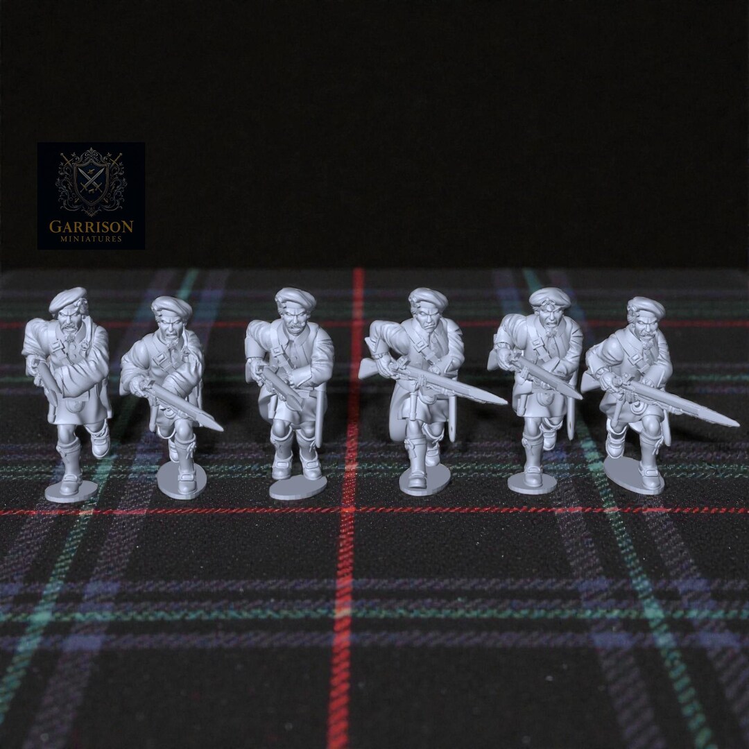 Scots Jacobite Infantry Muskets X6: '45 Rebellion, Culloden 28mm ...