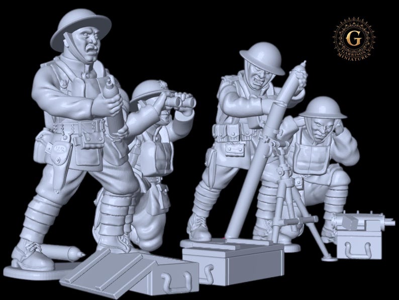 USMC Stokes Mortar Team: 28mm WW1 Wargame and Display Miniatures - Etsy