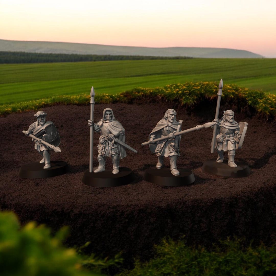 Medieval Veterans With Spears & Shields: 28mm Wargame Miniatures - Etsy