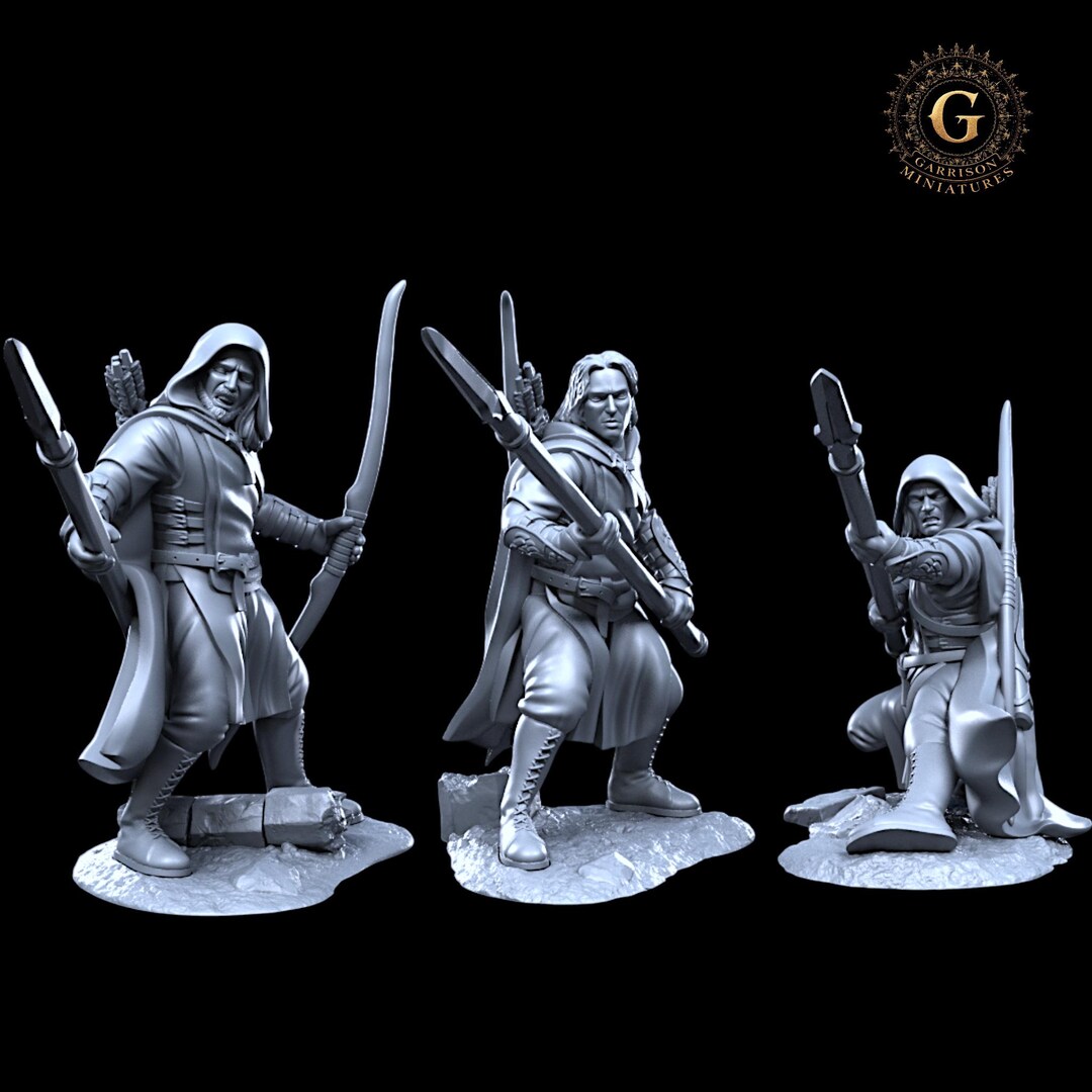 Rangers With Spear and Bow X3 Ideal LOTR MESBG 28mm 1/56 Wargames and ...