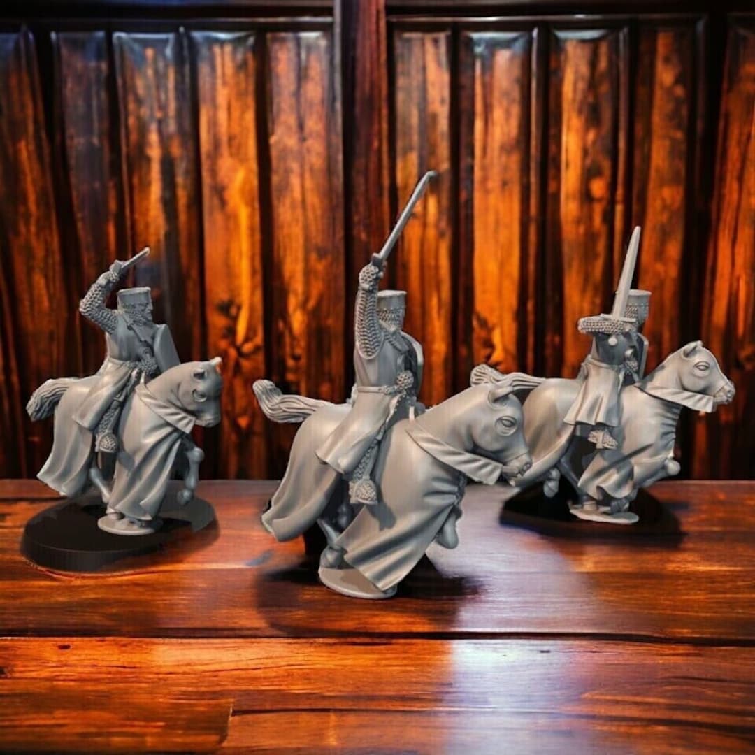 Mounted Medieval Knights With Swords: 28mm Wargaming Miniatures - Etsy