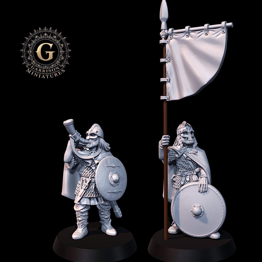 Vendel Banner & Hornblower: 28mm Wargame Miniatures - Etsy