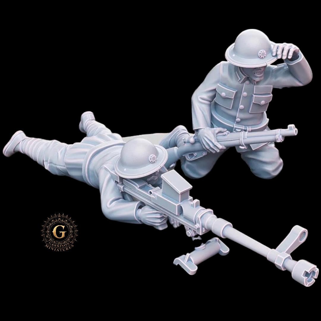 Chinese NRA Infantry Anti-tank Team X2: 28mm WW2 Wargame & Display ...