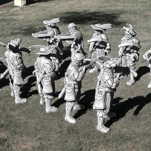 C15th/16th Empire (germanic) Crossbowmen 5 Figures -28mm 1/56 Wargames ...