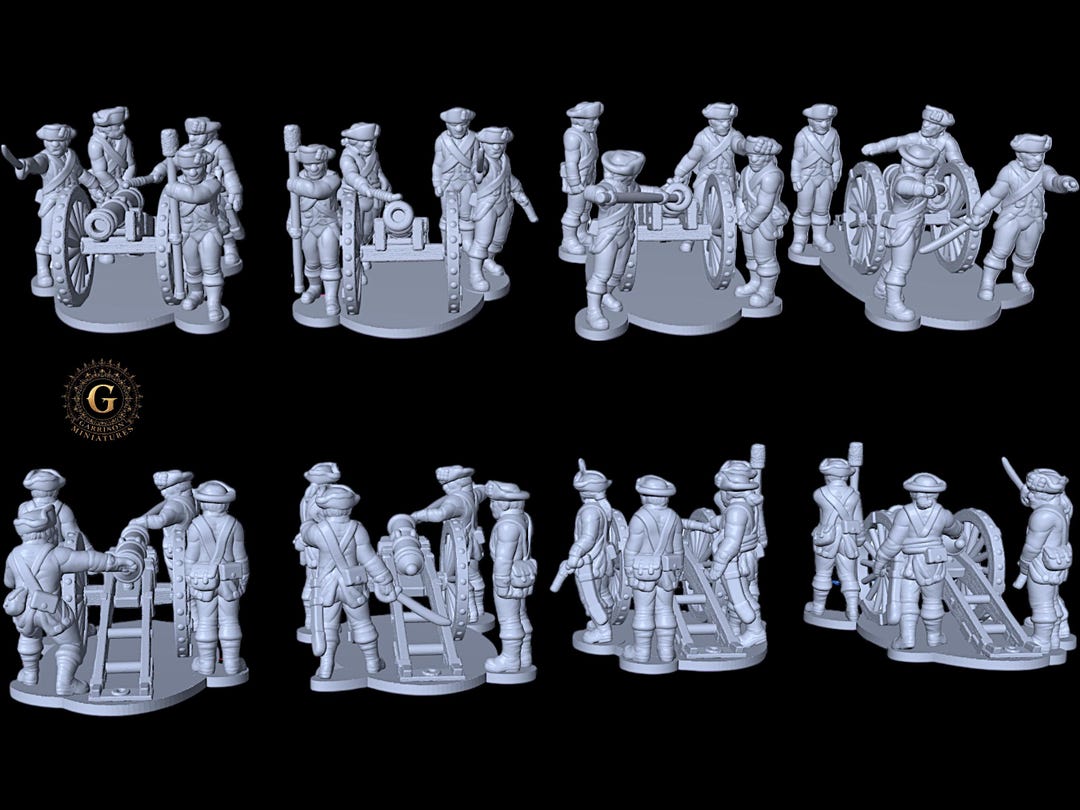 American Revolutionary War Artillery: 15mm or 13.5mm Epic Scale ...