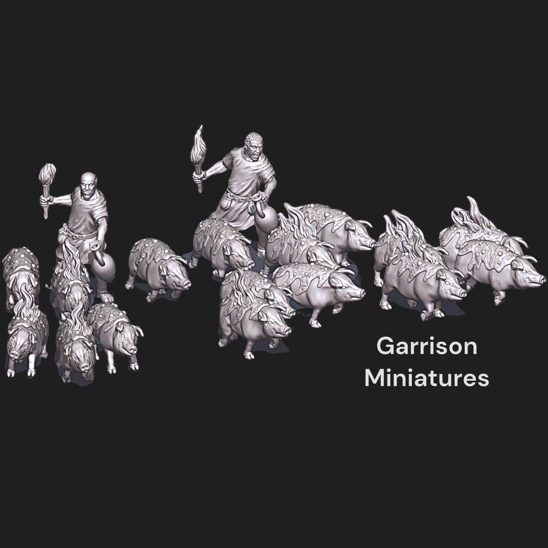 Ancient Roman Incendiary Pigs: 28mm Wargame Miniatures - Etsy