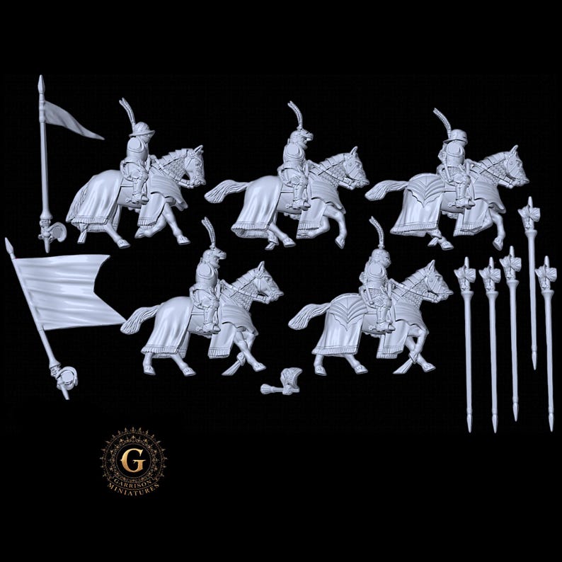 Spanish Heavy Cavalry X5: 28mm Medieval Unpainted Resin Wargame ...