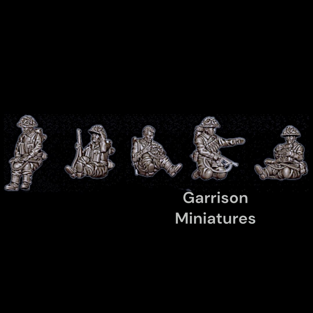 WW2 British Infantry Tank Riders, Bolt Action Etc 5 Figures 28mm 1/56 ...