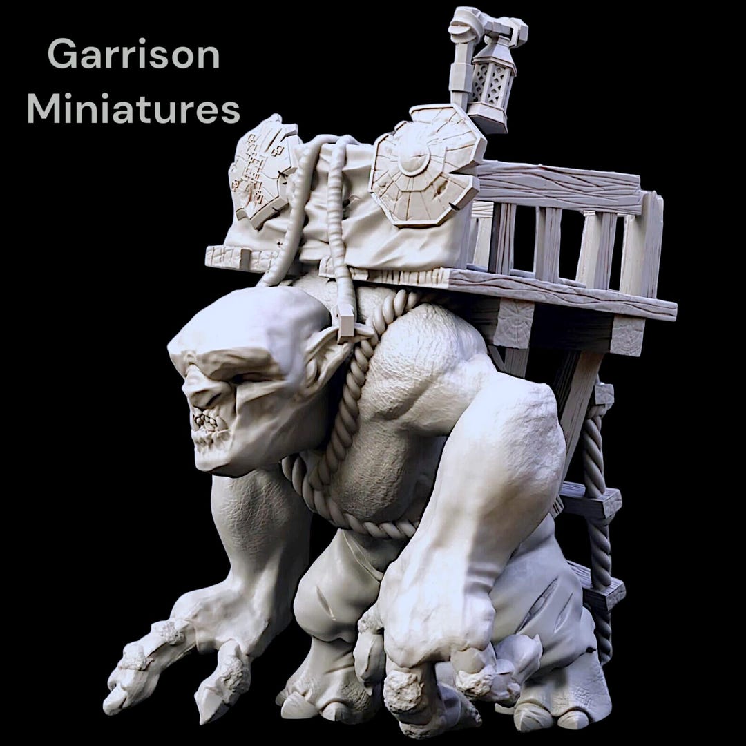 Carrier Troll -MESBG LOTR 28mm 1/56 Unpainted Wargames Collectors ...