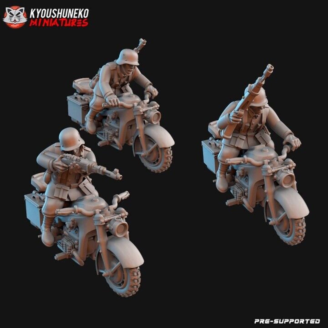 28mm WW2 German Zundapp Bike Squad X3 Wargames Collectors Etc - Etsy