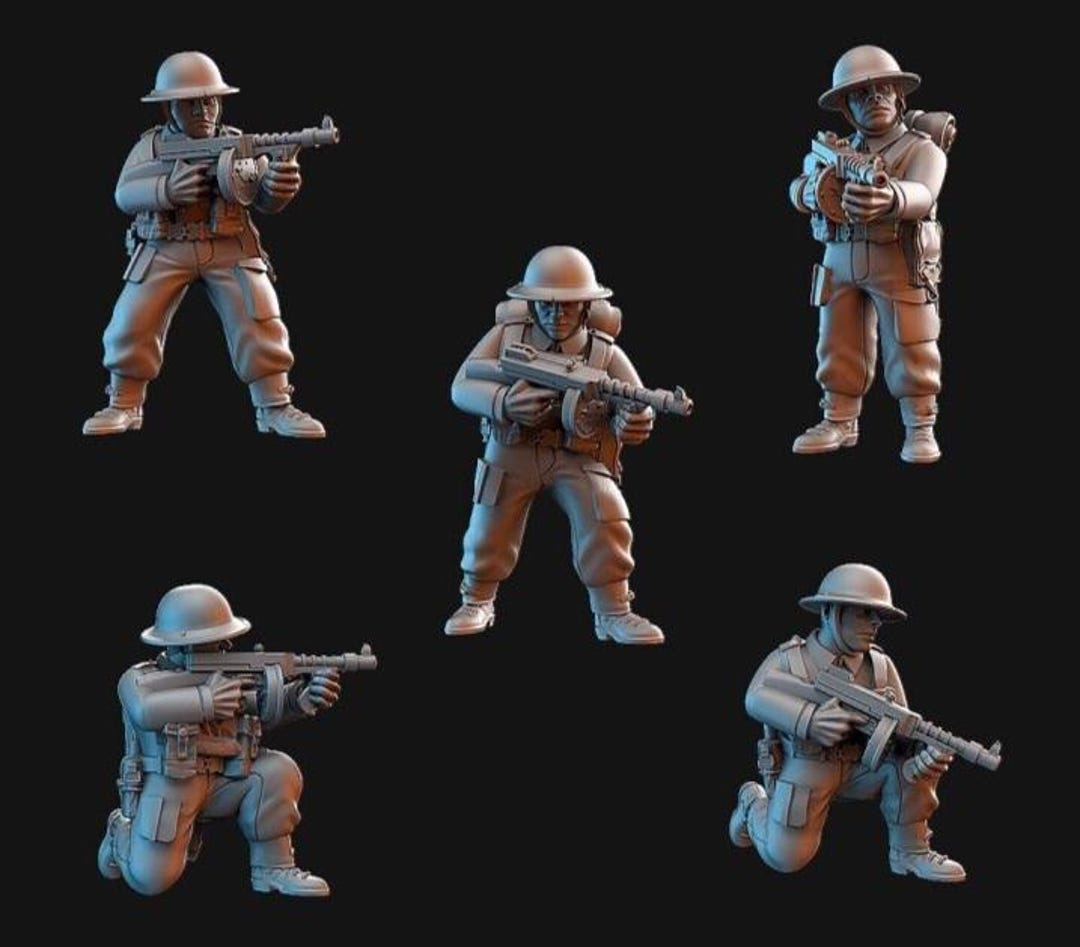 British Army SMG Unit: 28mm WW2 Wargame Miniatures - Etsy