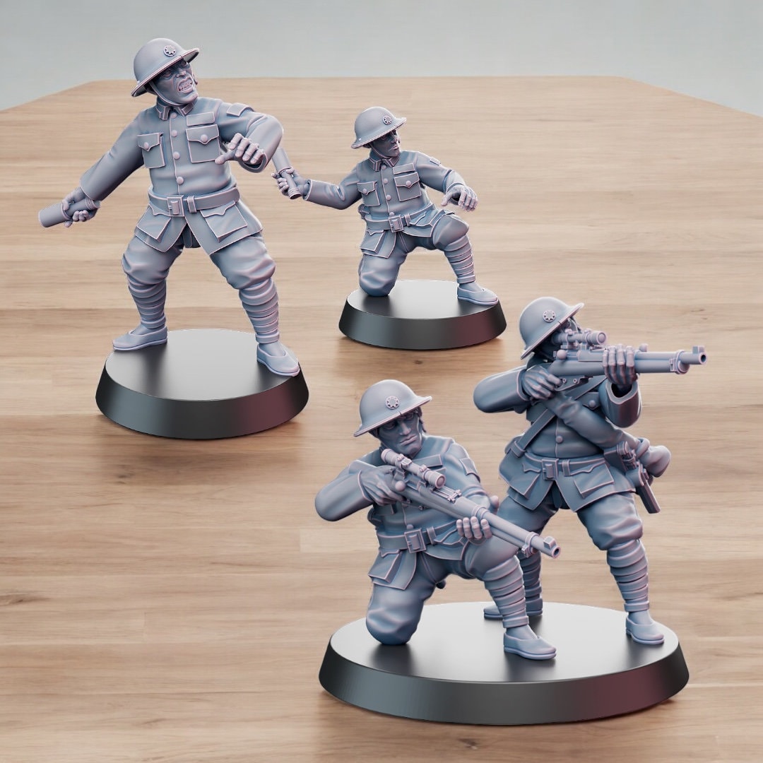 Chinese NRA Infantry Snipers & Grenades X4: 28mm Wargame Miniatures - Etsy