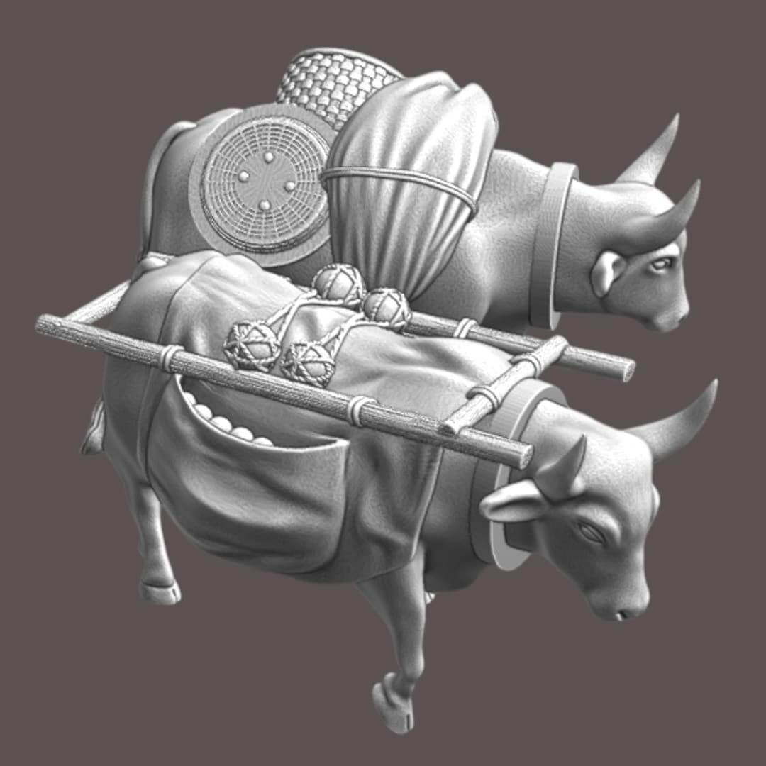 Pack Oxen X2: 28mm Medieval Wargame and Display Miniatures - Etsy
