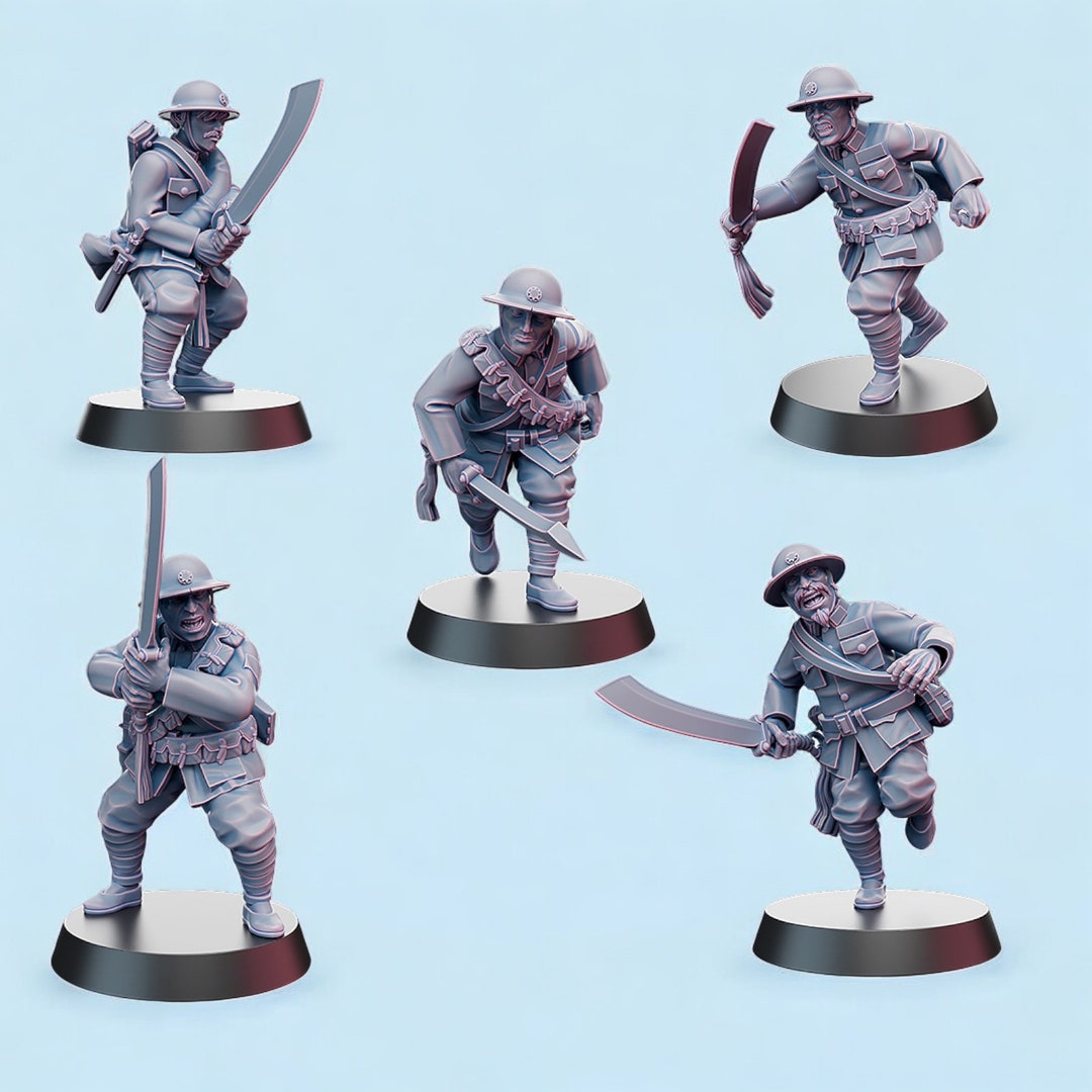 WW2 Chinese NRA Infantry Dao Swords: 28mm Wargame Miniatures - Etsy