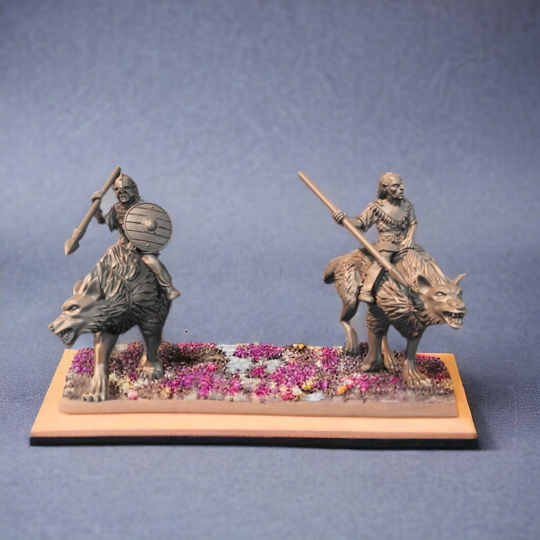 Orc Wolf Riders With Spears - Lotr MESBG 28mm 1/56 Unpainted Wargames ...