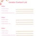 Wedding Vendor Contact List - Pink - Etsy