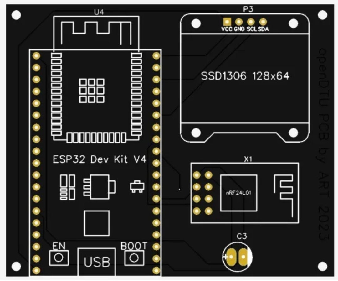 Opendtu ESP32 PCB Also Read 1.3 OLED Board Hoymiles Balcony Power Plant ...