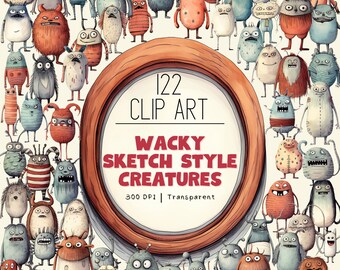 Build A Monster Mix and Match Clip Art Set Halloween Creatures - Etsy