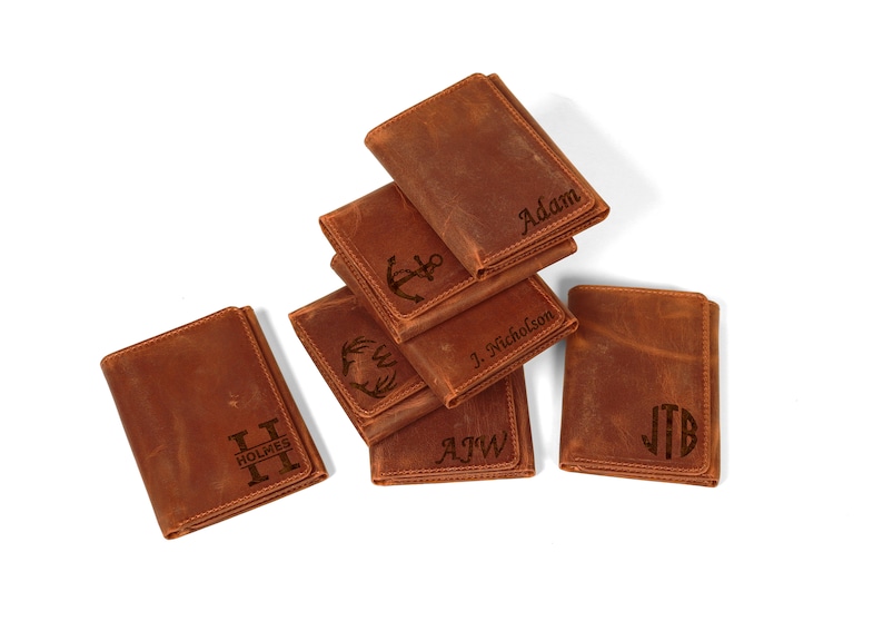 Engraved Trifold Wallet With Photo, Personalized Genuine Leather Wallet ...