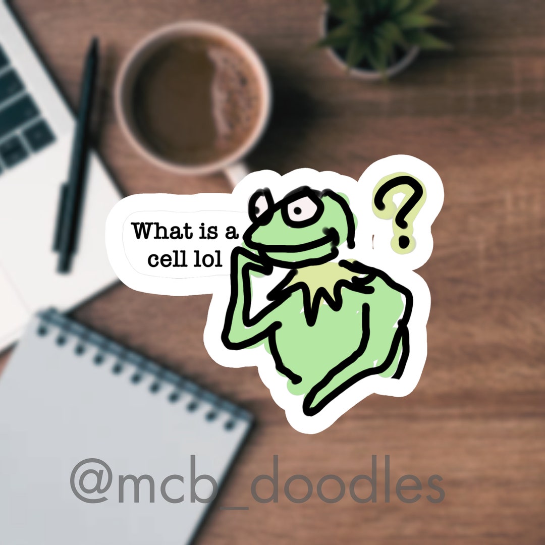 Confuse Kermit With Cell Sticker Quirky Kermit the Frog Sticker Fun ...