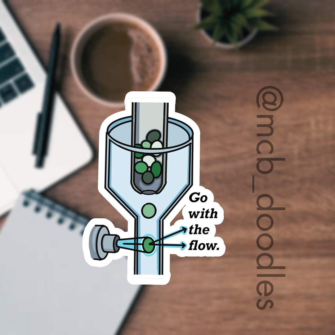 Go With the Flow Cytometer Sticker Humorous Laboratory Vinyl Decal ...