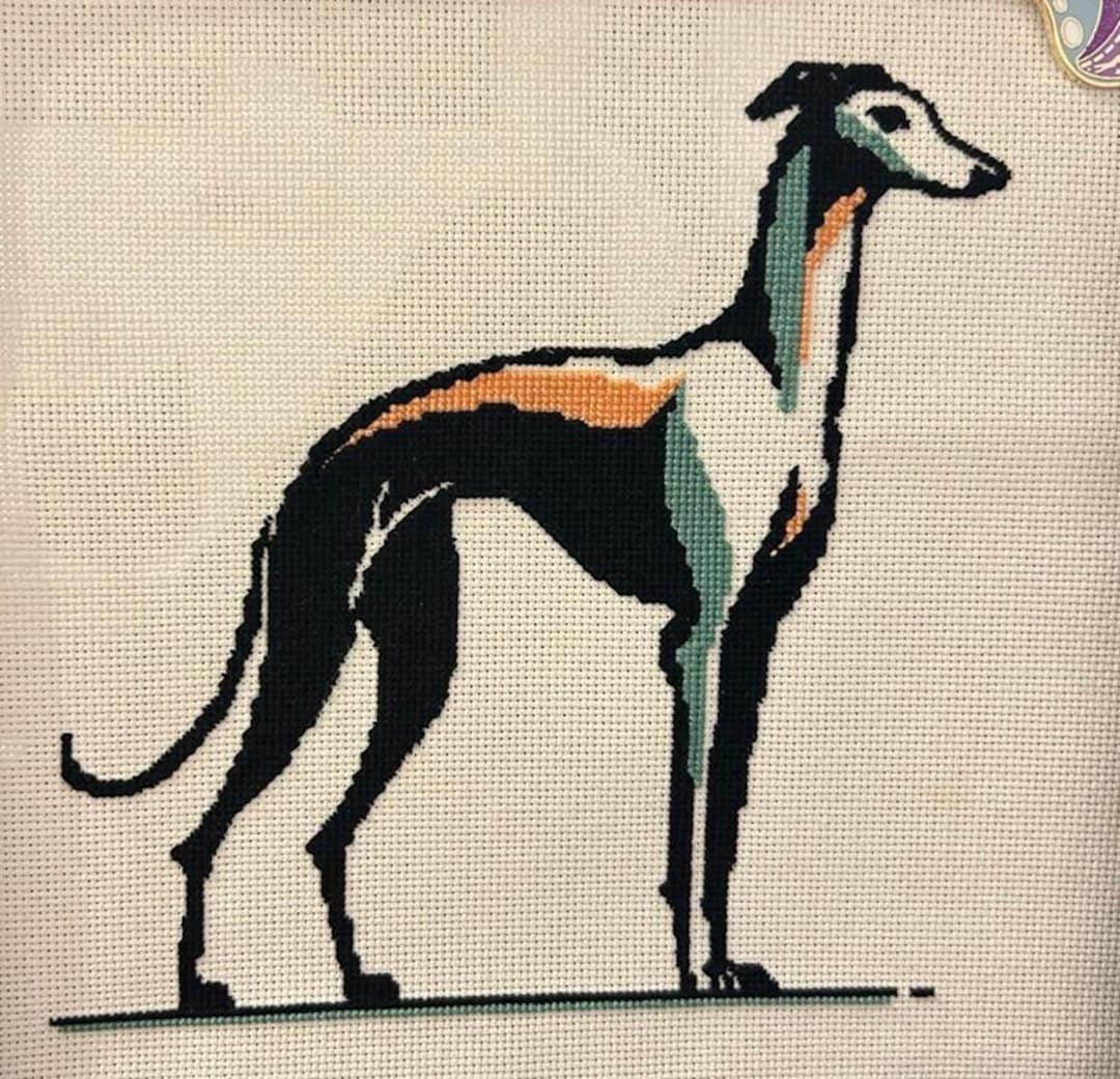 Cross-stitch Pattern Italian Greyhound (iggy) Elegant Dog Standing ...