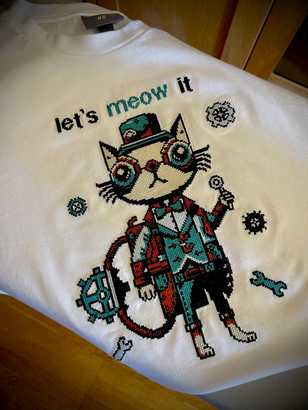 Steampunk Kitten Cross-stitch Pattern DIGITAL Download | 140x167 ...