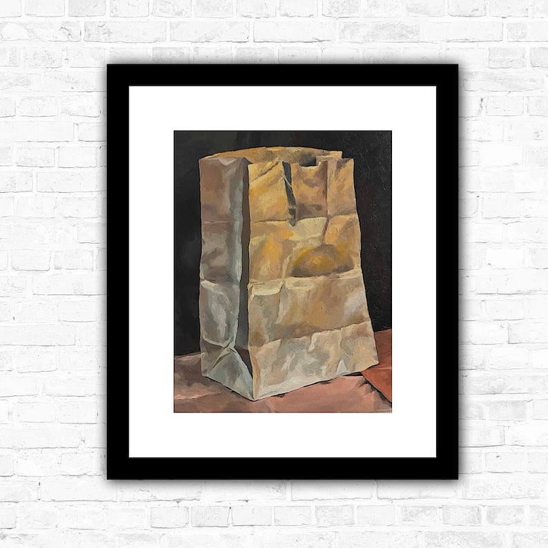 Original Acrylic Painting, Realistic Painting, Paper Bag Art, Original ...