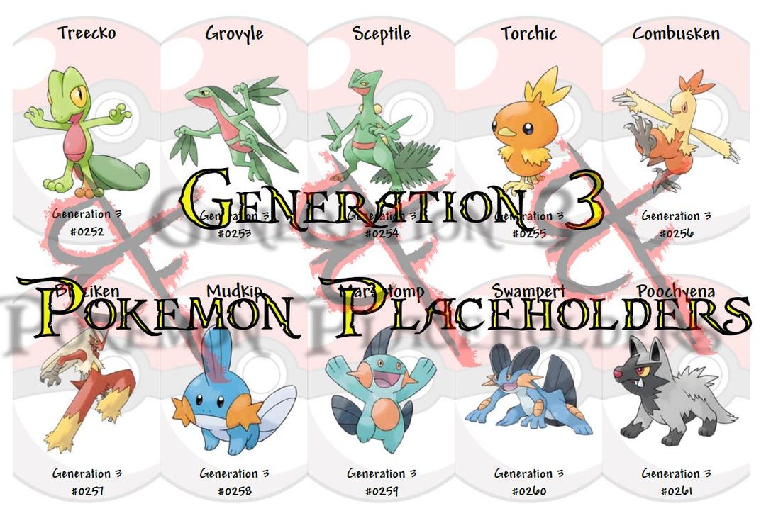 Pokemon Dex Gen3 Placeholder - Printable PLUS Checklist - Etsy