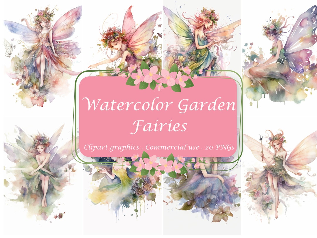 Watercolor Garden Fairy PNG Bundle 20 Charming Fairy Cliparts - Etsy