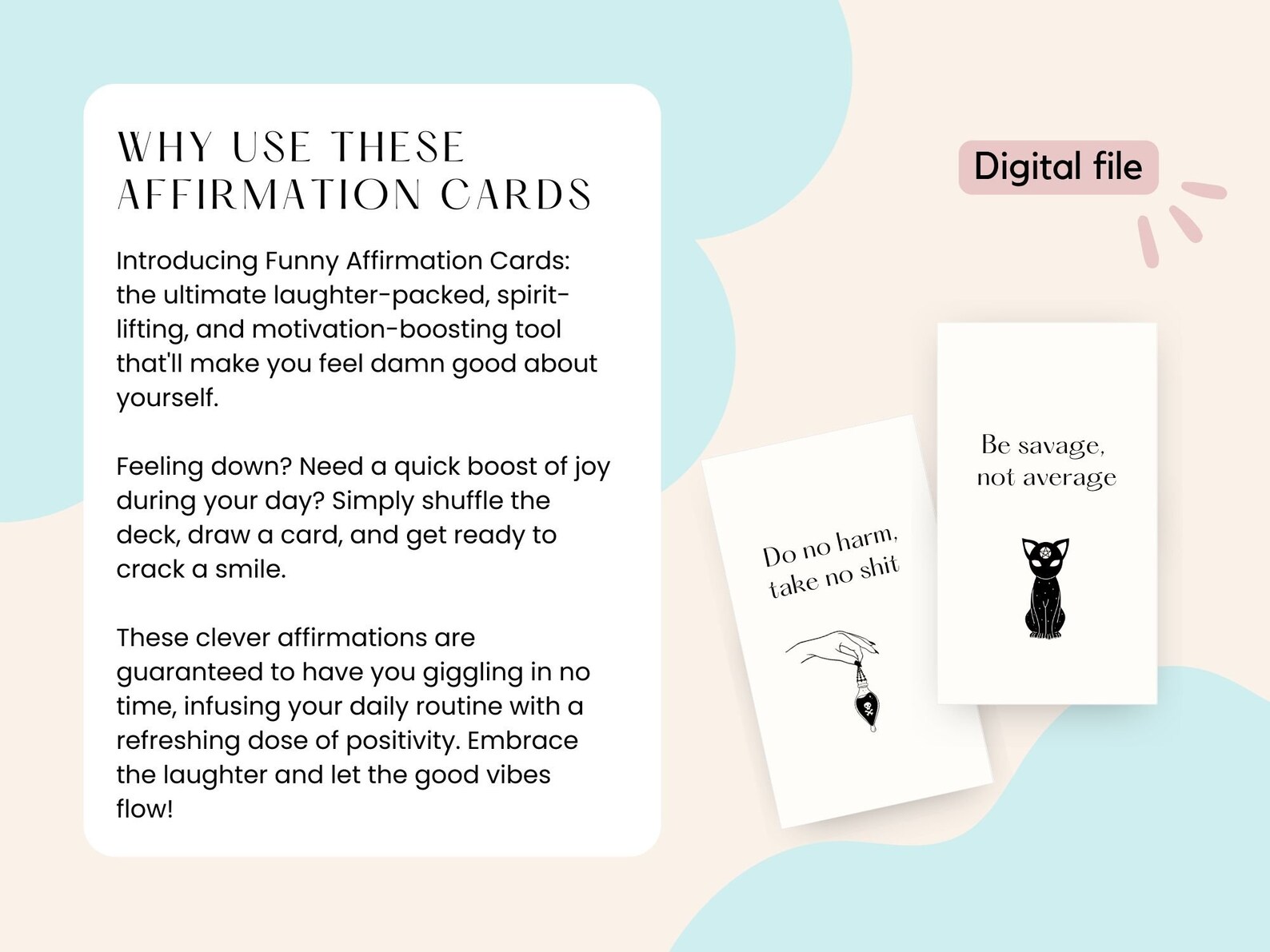 Funny Affirmation Cards Printable, Positivity Cards for Daily ...