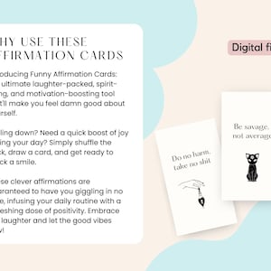 Funny Affirmation Cards Printable, Positivity Cards for Daily ...