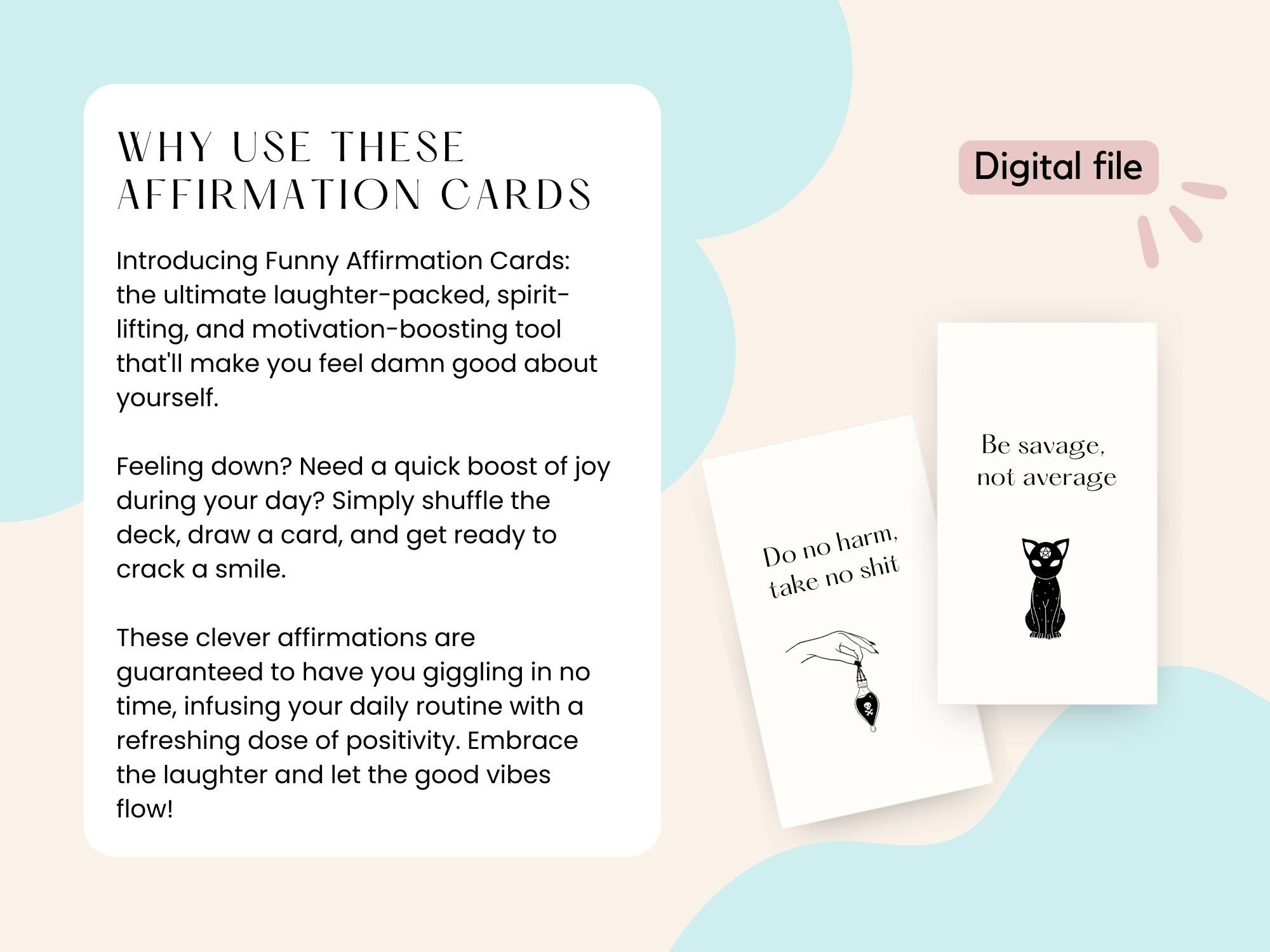 Funny Affirmation Cards Printable, Positivity Cards for Daily ...