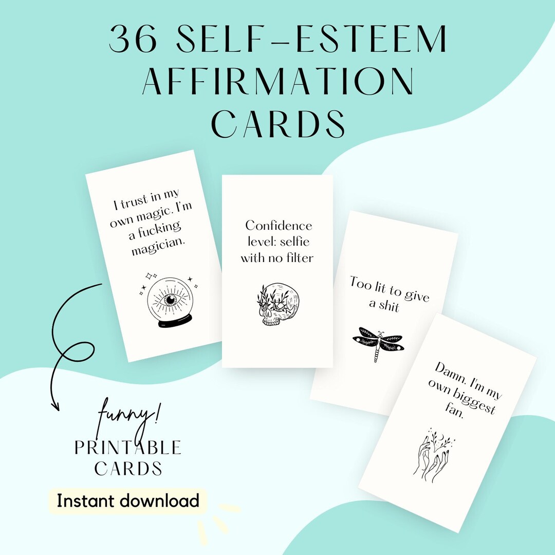 Funny Self-esteem Affirmation Cards for Self Love, Self Esteem Self ...