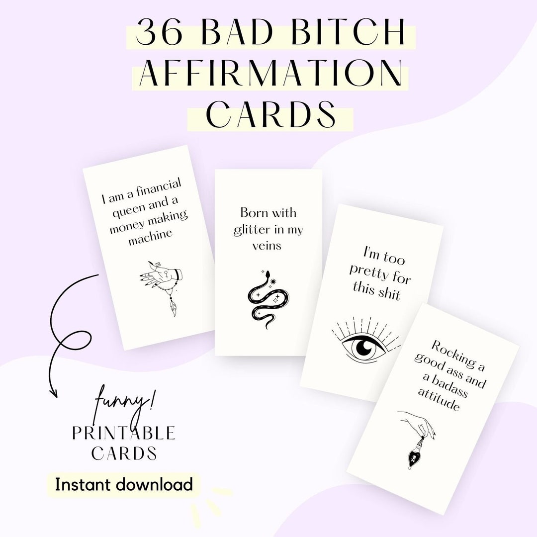 Bad Bitch Affirmation Cards, Women Empowerment Daily Affirmations ...