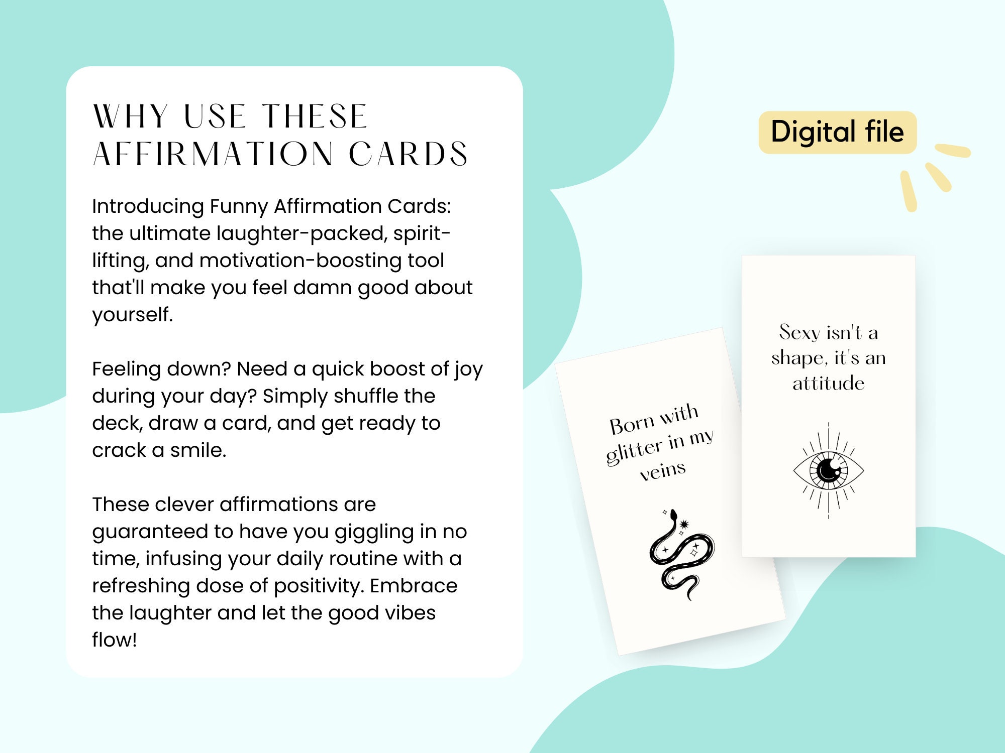 Funny Self-esteem Affirmation Cards for Self Love, Self Esteem Self ...