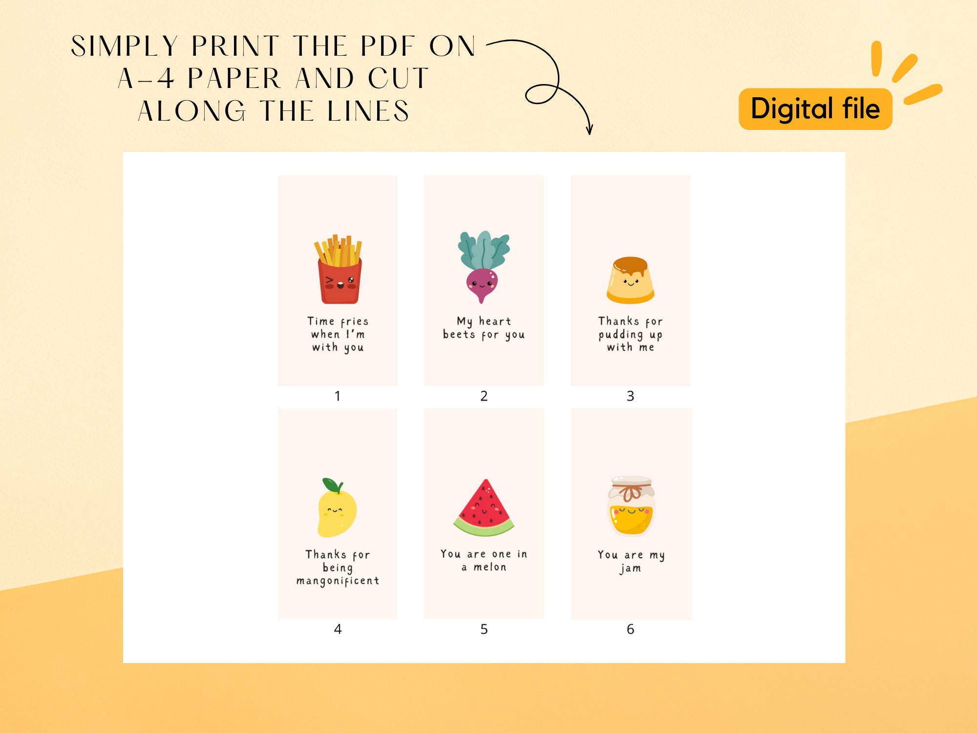 Funny Couple Cards With Food Puns, Love Messages Valentines Day, Unique ...