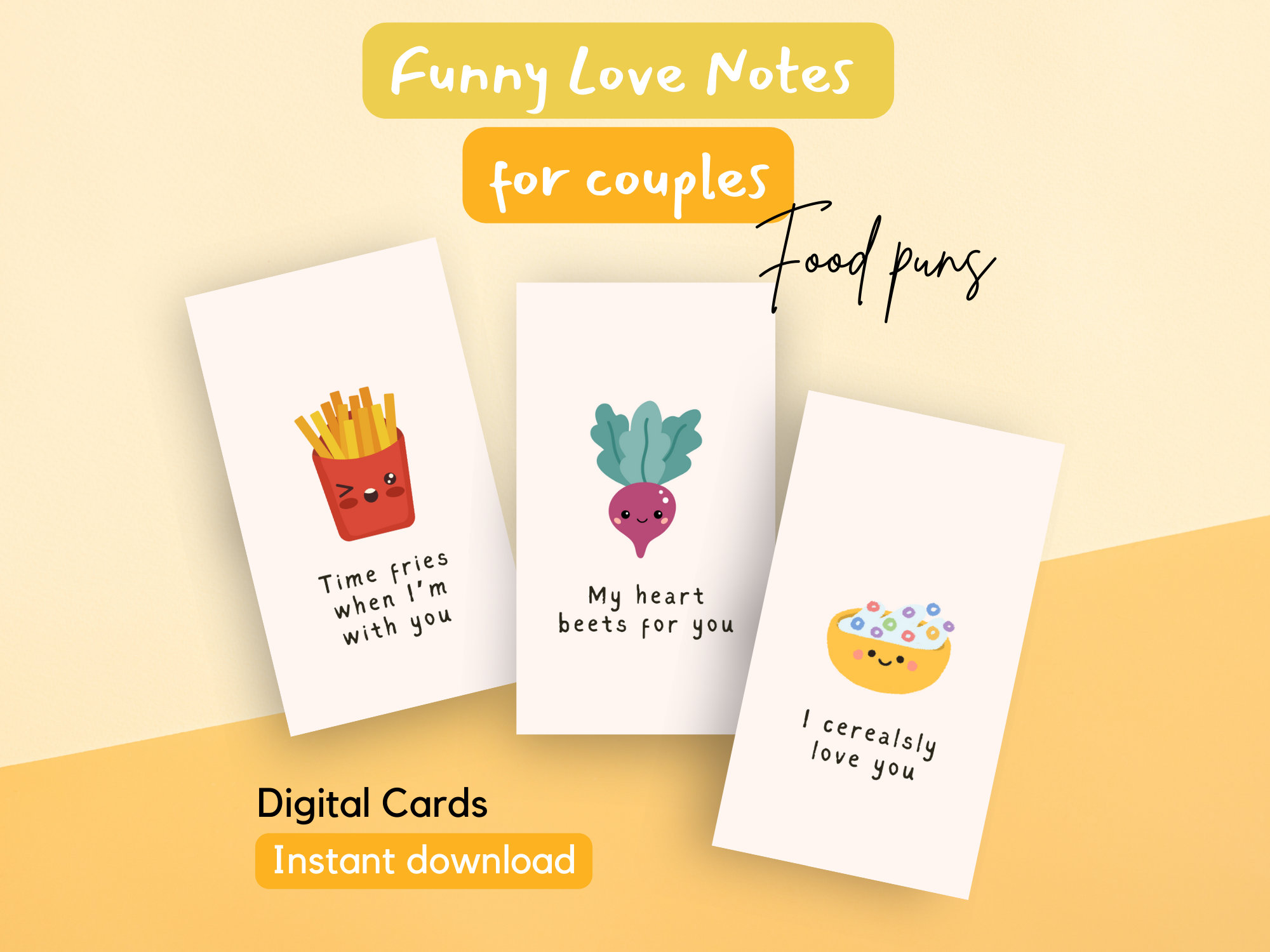 Funny Couple Cards With Food Puns, Love Messages Valentines Day, Unique ...