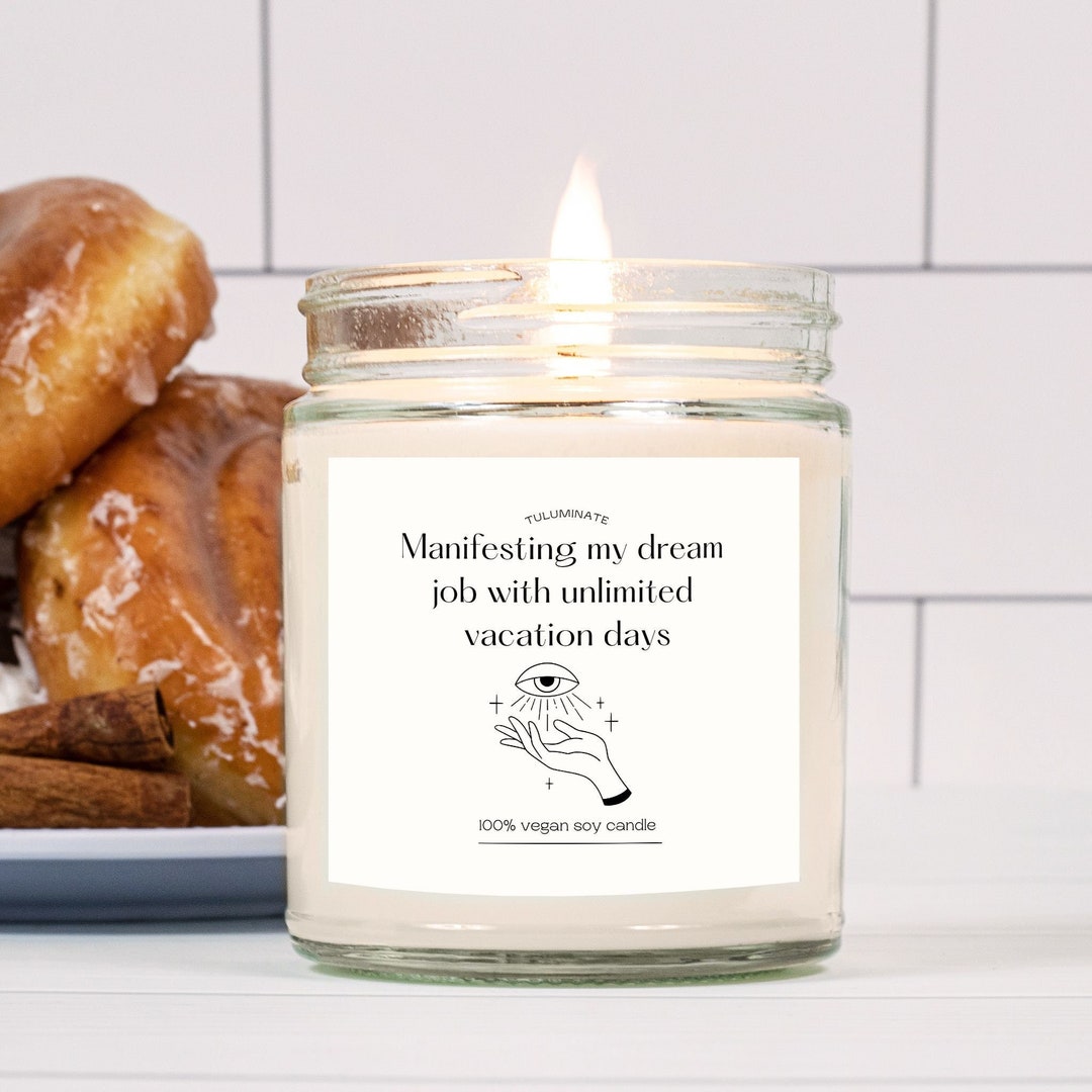 Manifesting Dream Job Candle, Manifestation Gifts, Funny Quotes Candle ...