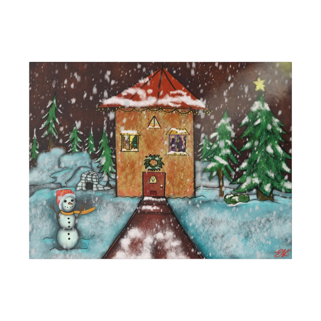 Christmas Snowfall Canvas Wall Art| Christmas Kids' Wall Art ...