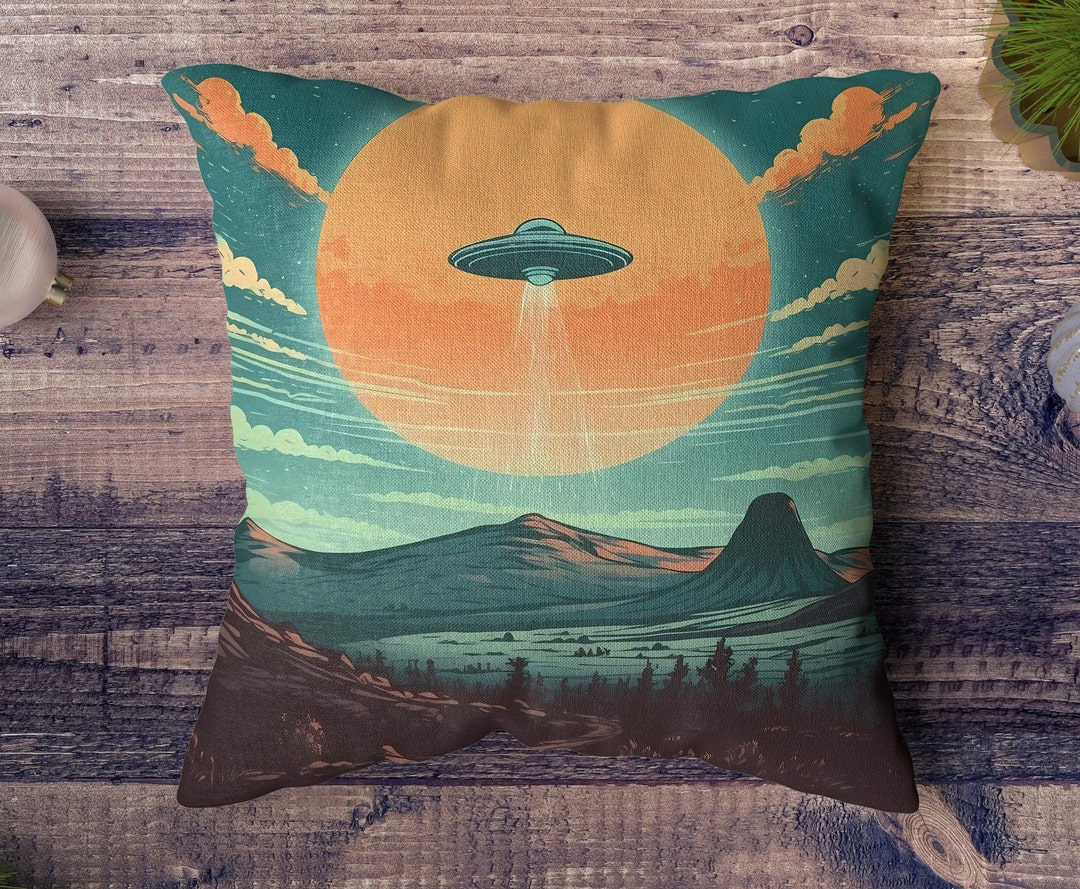 UFO Alien Landscape Pillow & Pillowcase | Double Sided | | UFO Pillows ...