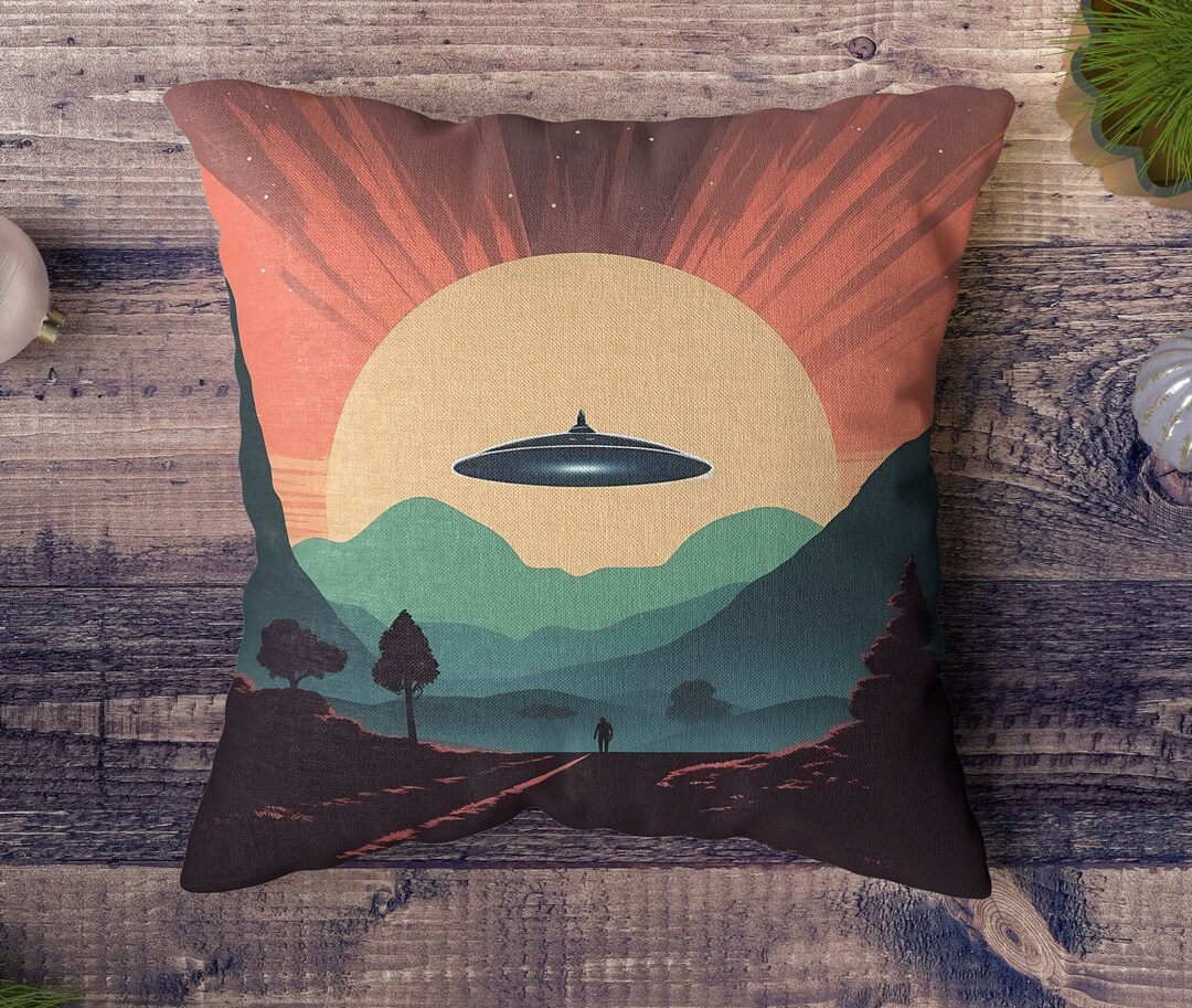 Alien UFO Pillow & Pillowcase | UFO Pillow | DOUBLE Sided Print ...