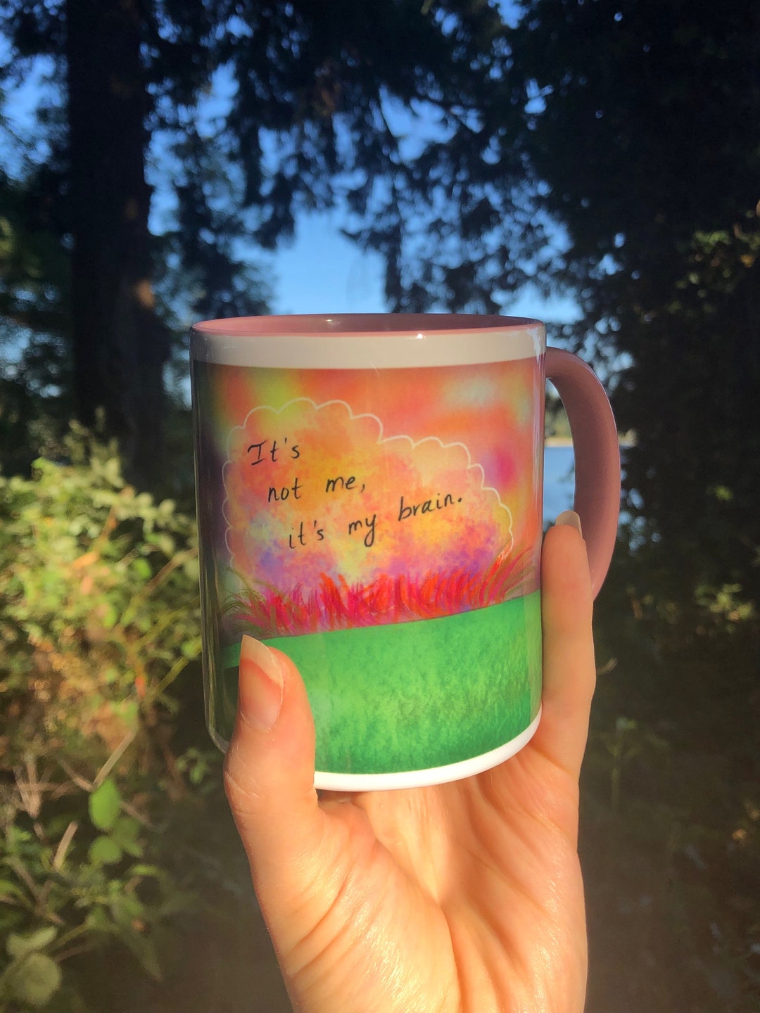 Mental Health Quote Art Mug | Accent 'brain' Mug With Quote | Anxiety ...