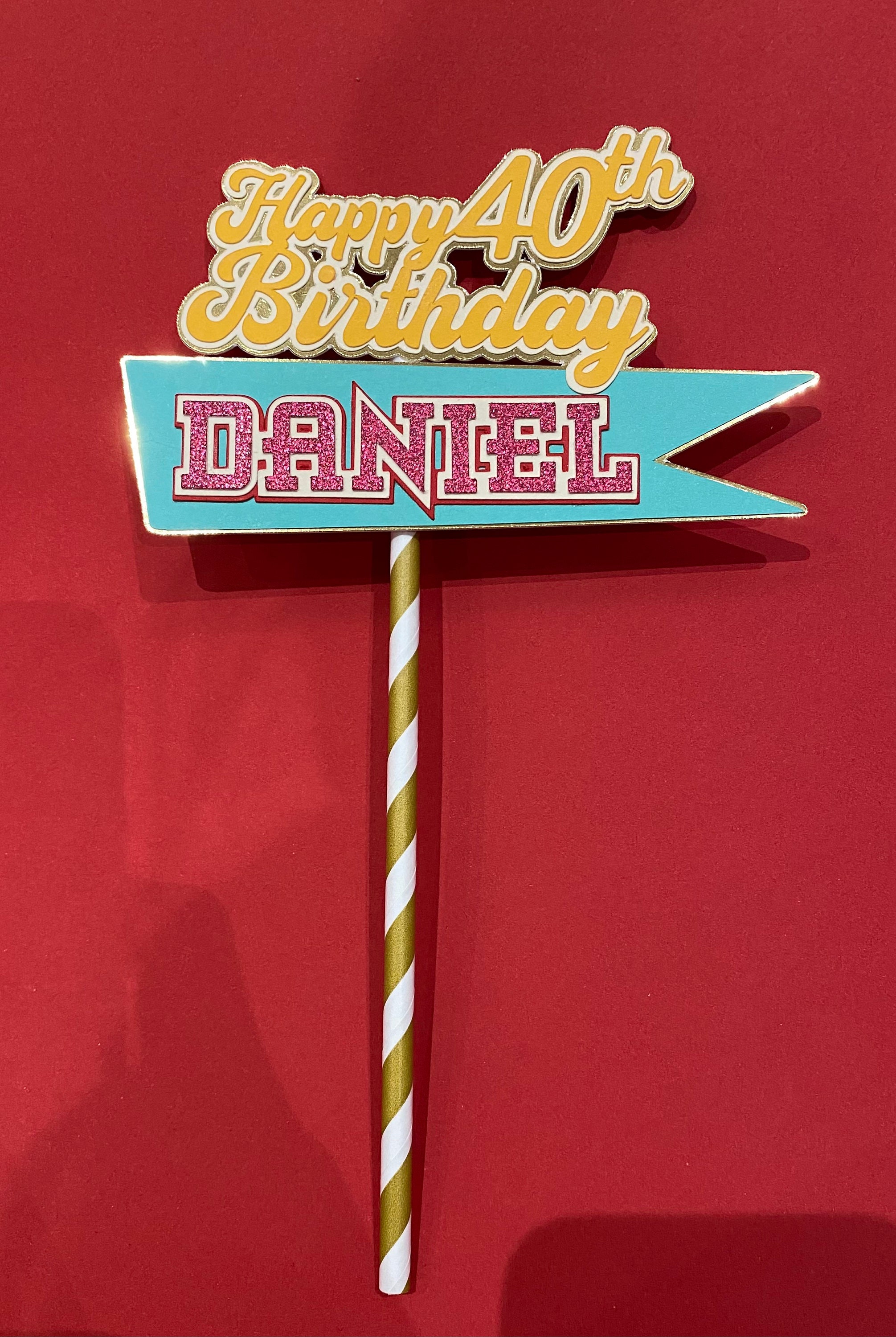 Personalised Happy Birthday Cake Topper I Cake Decoration I Etsy