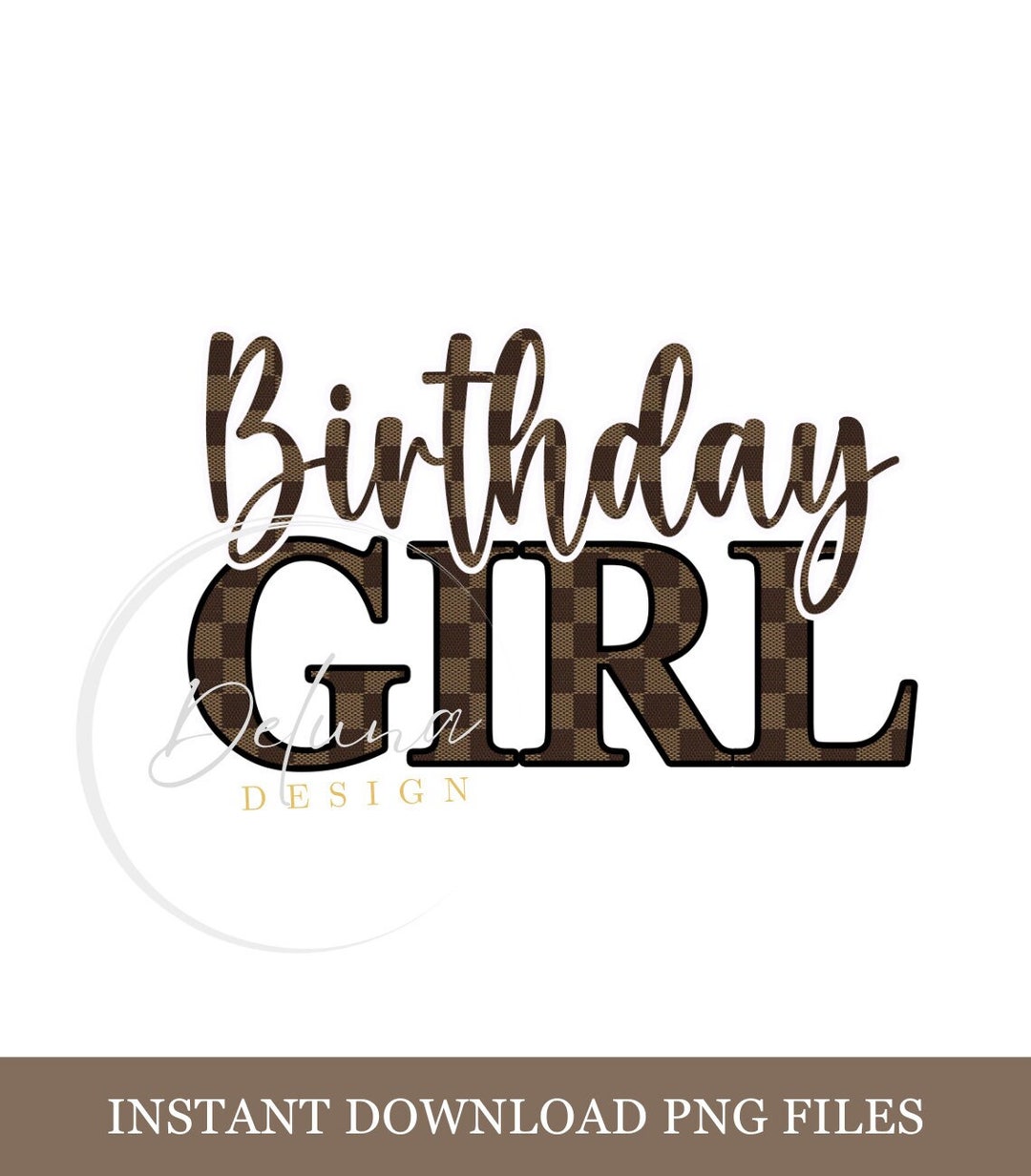 Boujee Birthday Girl PNG File, Checkered Png, Transparent Background ...