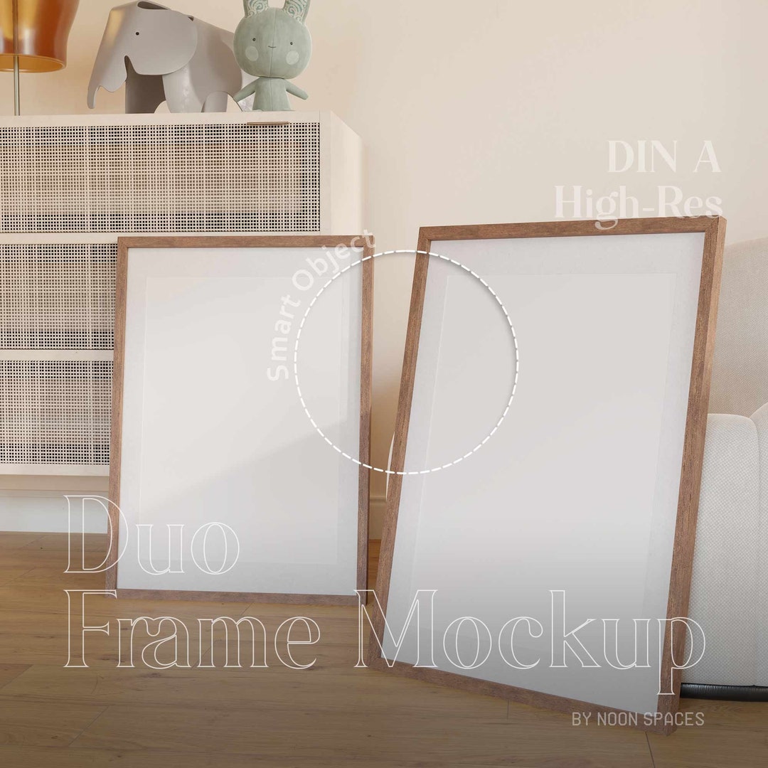 Two-frame Nursery Mockup, Duo Picture Frame Interior Mockup, Kids Wall ...