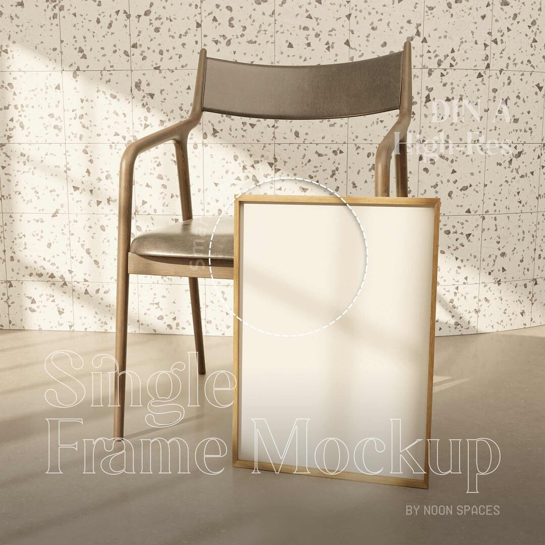 Single Frame on Floor Mockup, Vertical Wood Frame PSD, Modern Art Print ...