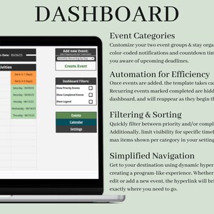 To Do List, Daily Planner, Daily Event Tracker, Google Sheets Template ...